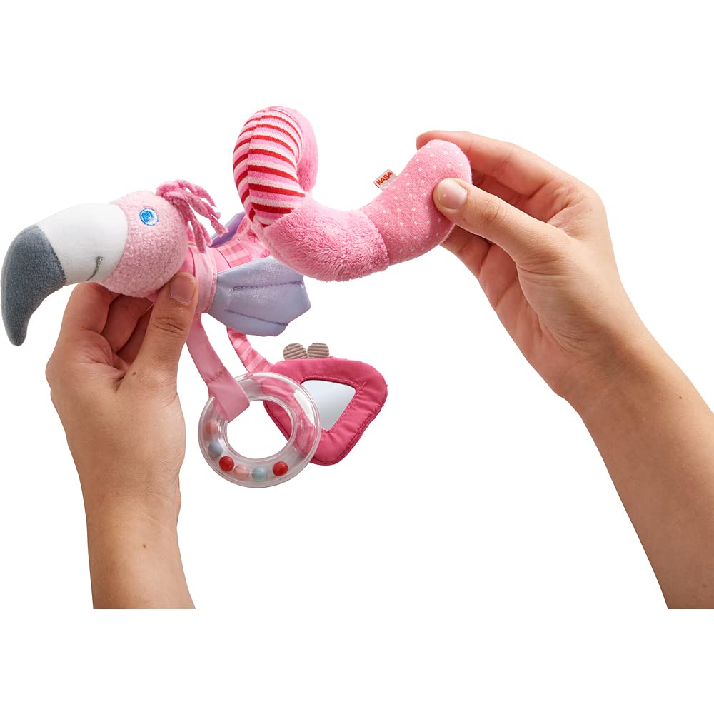 HABA Flamigo Gustav - Soft Plush Clutching Spiral Activity Figure