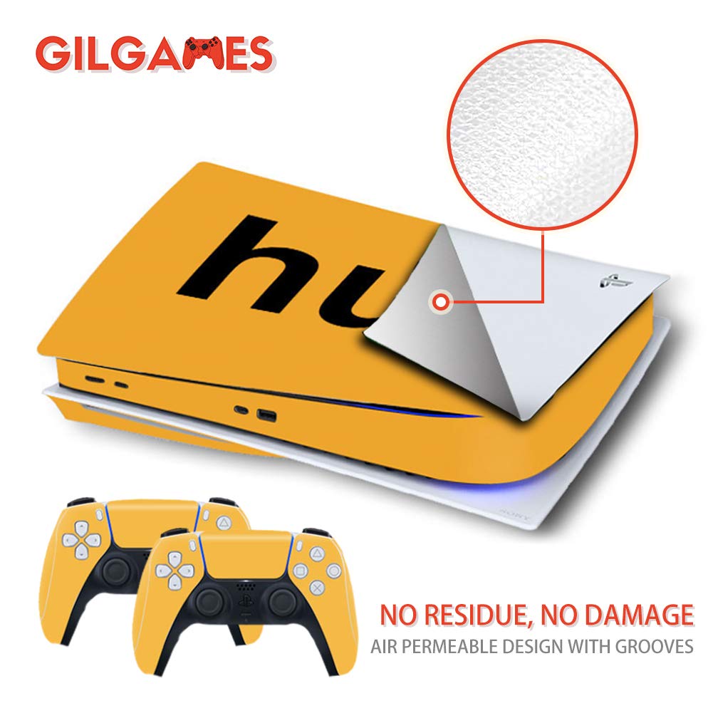 GilGames Vinyl Skin Cover for Playstation 5, Protector Wrap Full Set Decals Protective Faceplate Stickers Kit Console and Controller (Disk Edition)