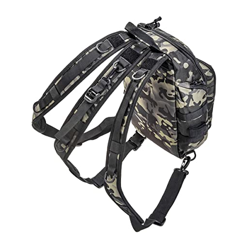 MengK Fishing Tackle Backpack Sling Bag with Rod Holder Fishing Gear Storage Bag Shoulder Backpack