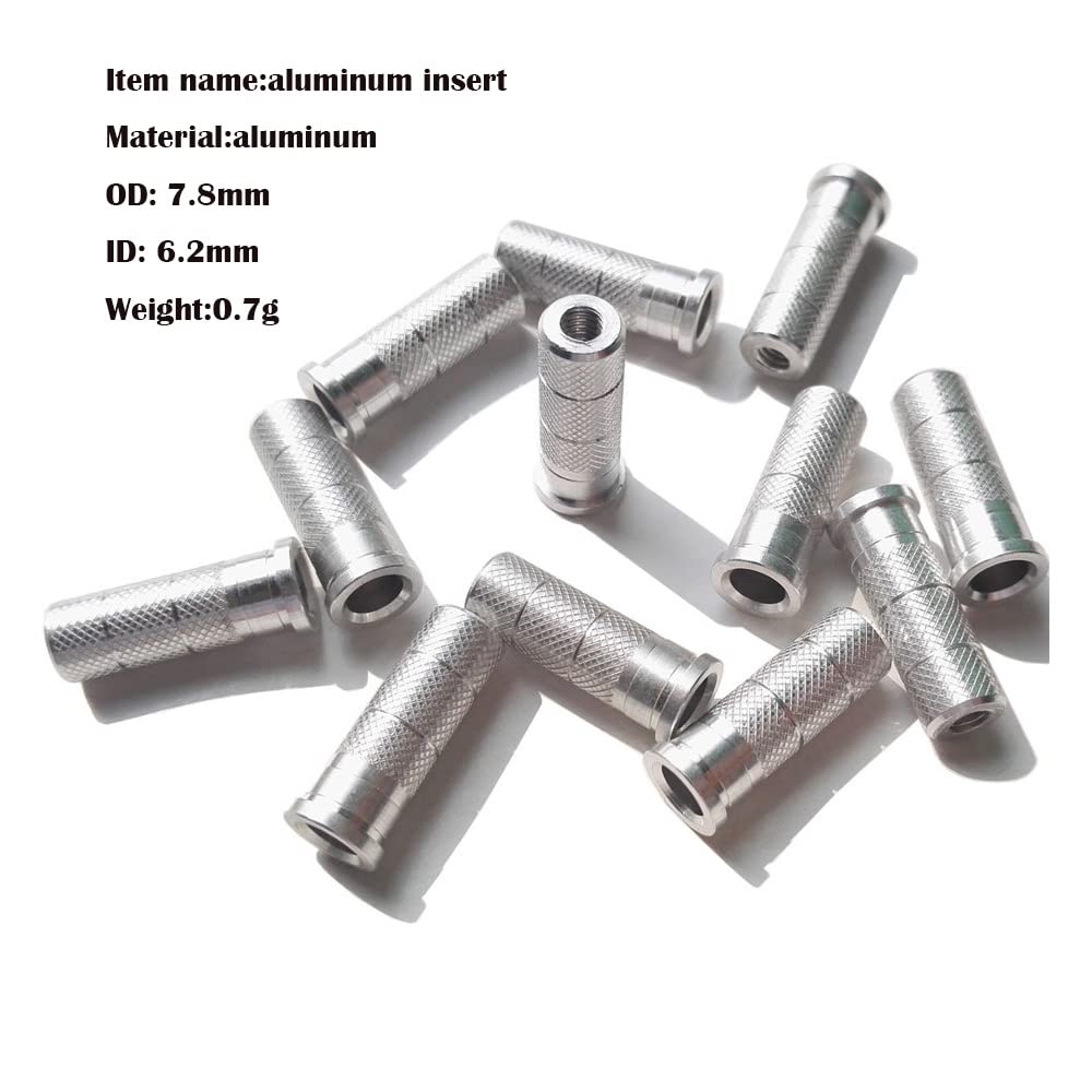 HNZMDY 30 Inch 6.2 mm Carbon Arrow Shaft Spine 500 Carbon Shaft Tube DIY Archery (shaft with insert, 24 Pcs)
