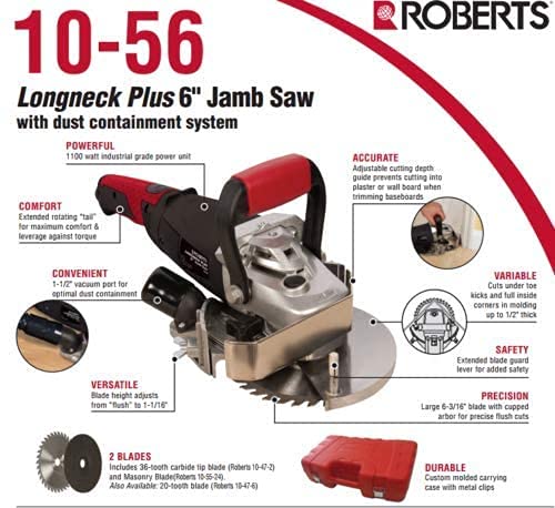 NEW QEP ROBERTS 10-56 ELECTRIC 6" LONGNECK JAMB SAW KIT WITH CASE