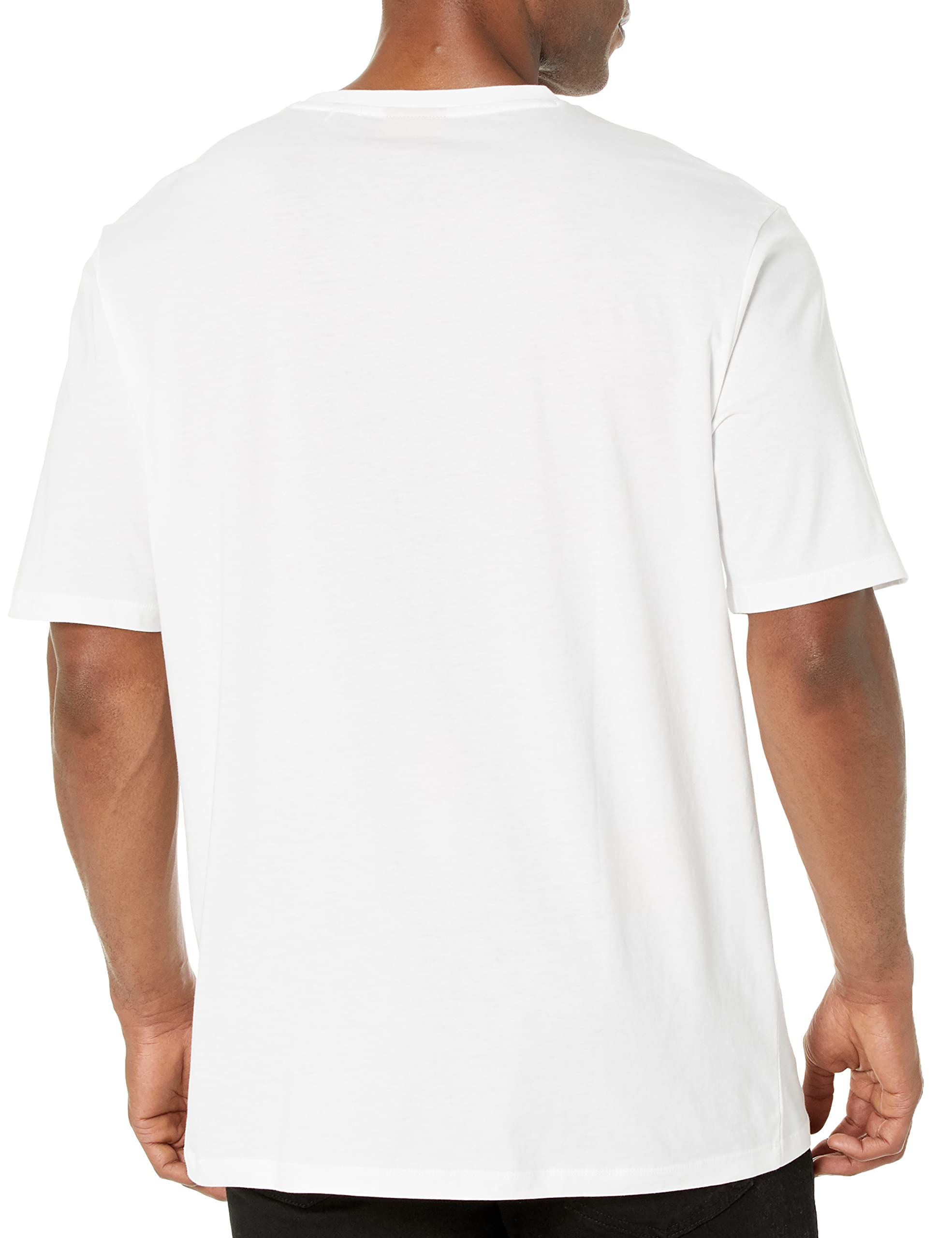 HUGO Boss Men's Dolive Crew Neck Logo Box Jersey T-Shirt, White Chalk, Medium