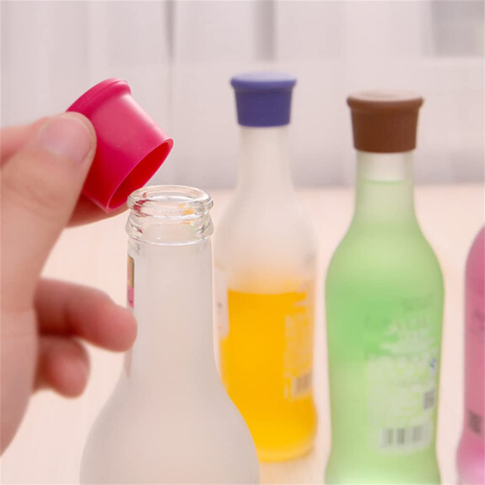 InfantLY Bright 10 Pack Silicone Wine Stoppers Replace cork Airtight seal on Wine Bottles Reusable Beer Bottle Cove Wine Saver Wine Gifts Easy to clean