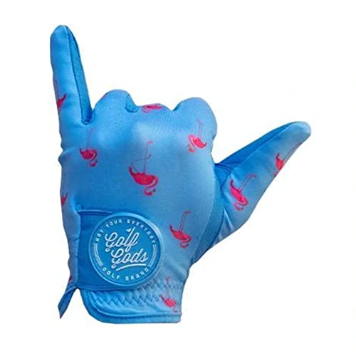 Golf Gods - Golf Glove Flamingo's Large - Left, Blue,Pink