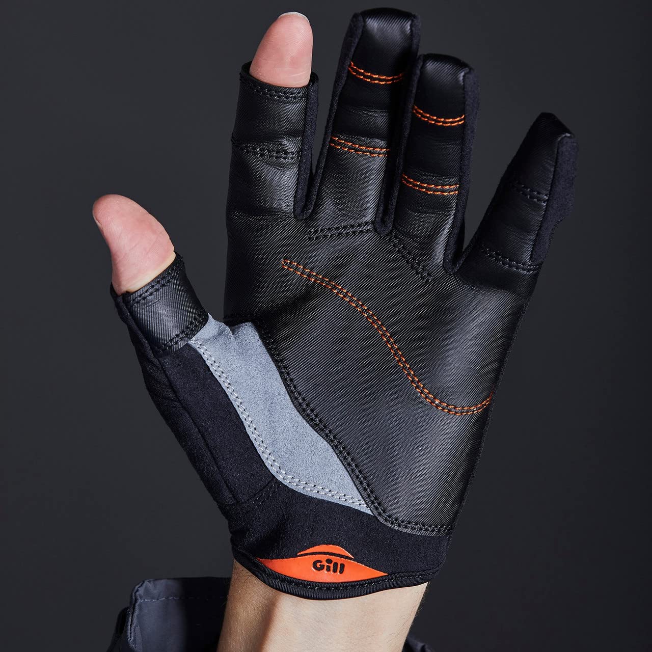 Gill Championship Sailing Gloves - Long Fingers with Exposed Finger and Thumb - Dura-Grip Fabric 50+ UV Sun Protection & Water Repellent