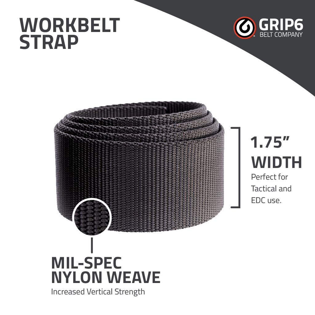 GRIP6 Mens Casual Belt - Adjustable Nylon Belt - Versatile Lifestyle and Tactical Belt for Men