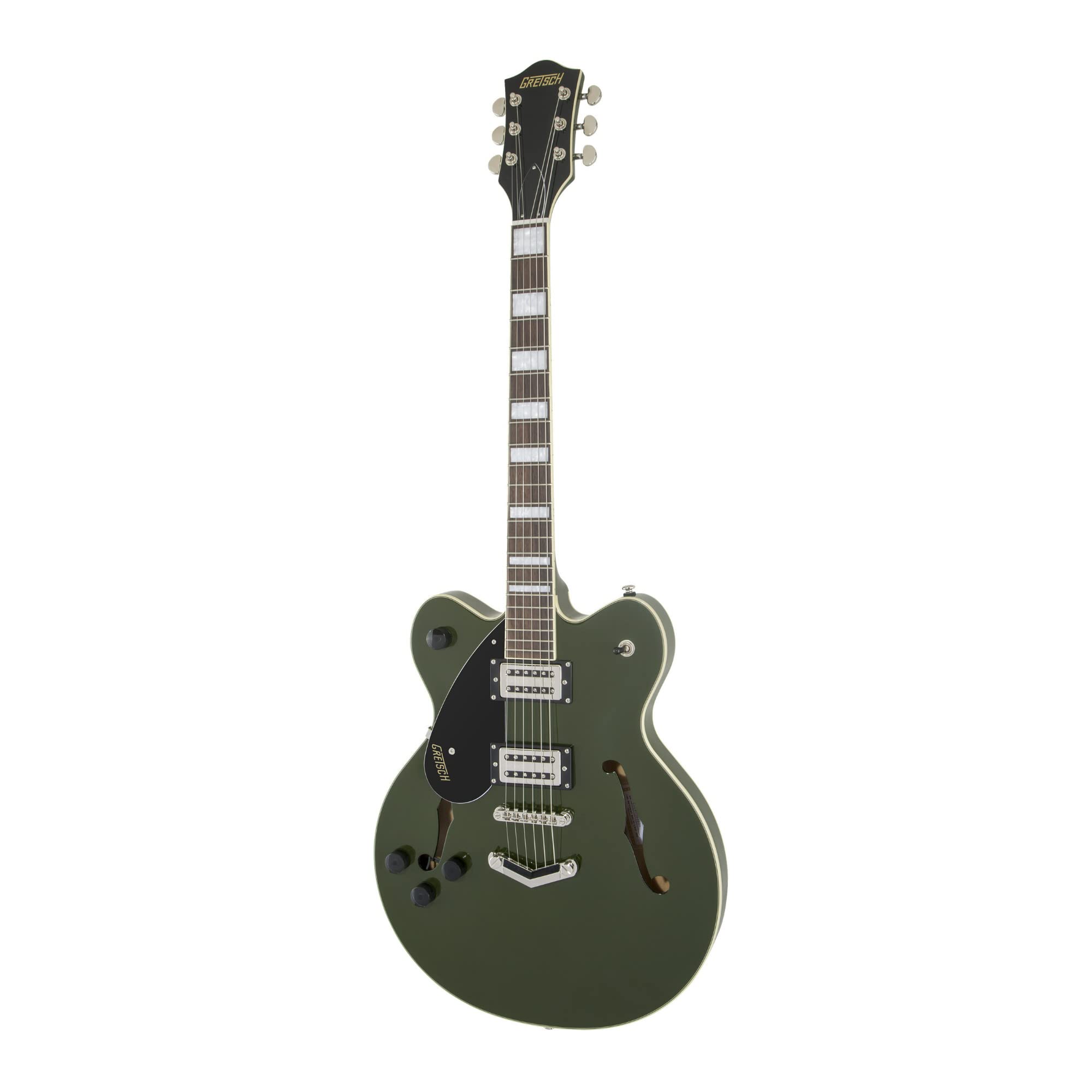 Gretsch G2622LH Streamliner Center Block Double-Cut with V-Stoptail, Laurel Fingerboard, Broad'Tron BT-2S Pickups Electric Guitar (Left-Handed, Torino Green)