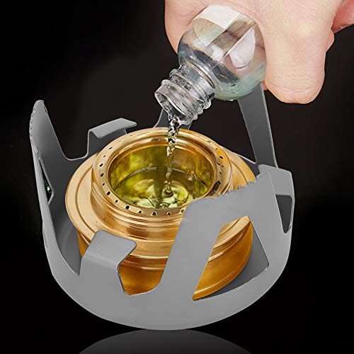 Srliya Alcohol Stove, Outdoor Portable Ultra Light Mini Cooking Spirit Burner Alcohol Fuel Stove BBQ Camping (Grey)