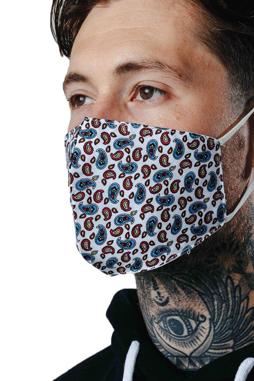 Hype ADULT BLUE RED PAISLEY ADJUSTABLE FACE MASK