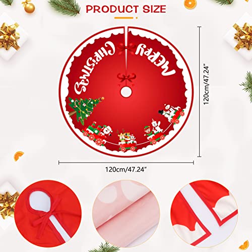 Skycase Christmas Tree Skirt,48 Inch Xmas Tree Skirts Mat,Large Christmas Tree Mat with Snowman Xmas Tree Pattern,Farmhouse Tree Mat Ornaments for Decorations Holiday Party.
