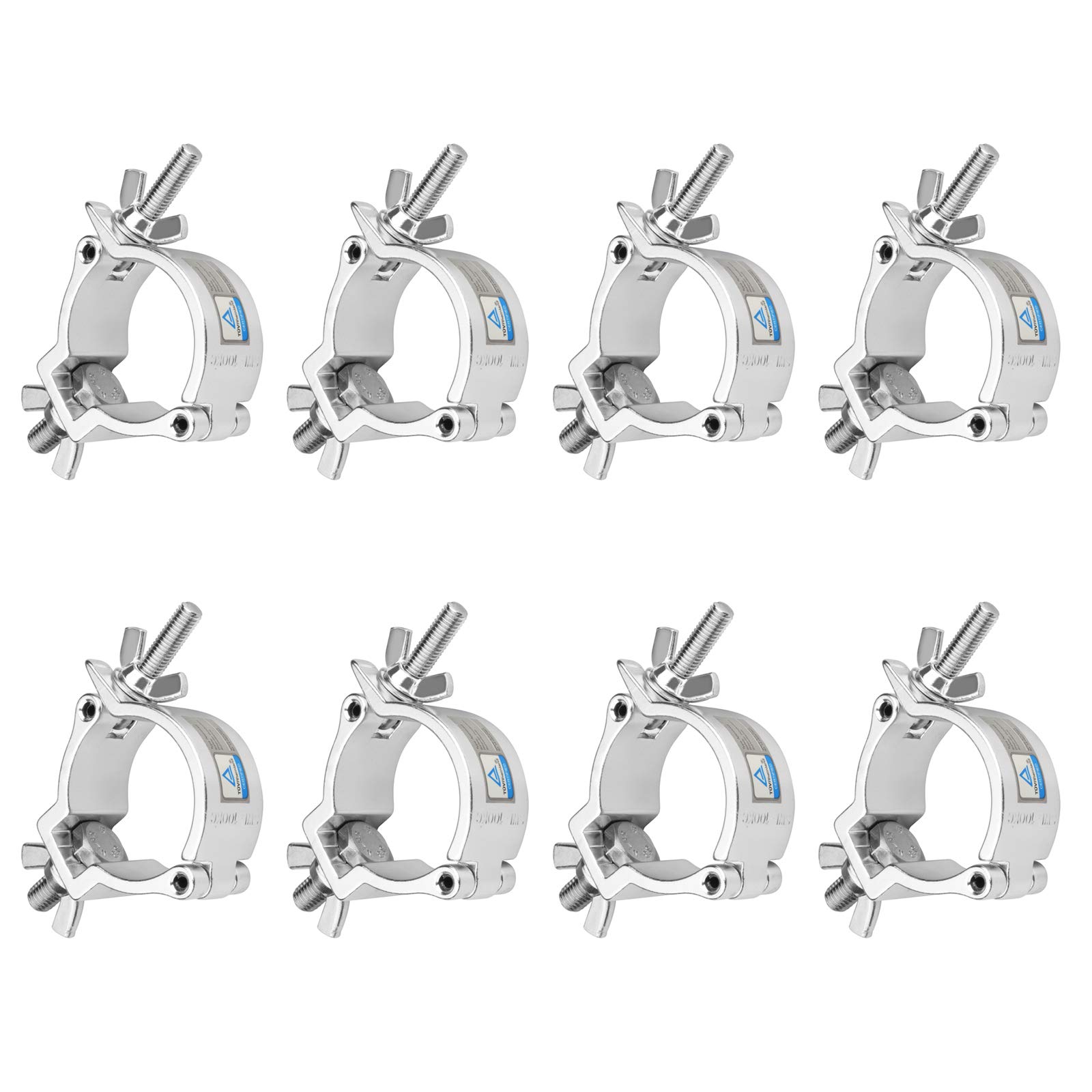 GBGS 8 Pack O-Clamp 2 Inch Lighting Mount Aluminum Alloy Finish Heavy Duty 220 Pound, TUV Certificated