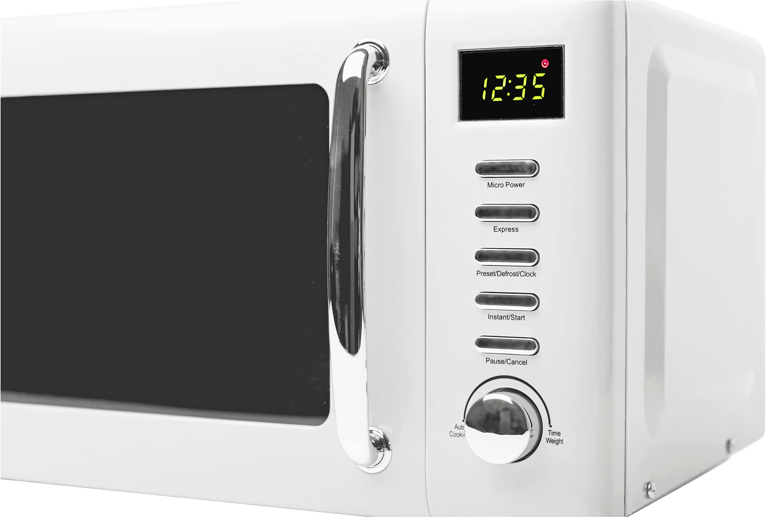 Haden Heritage Vintage 0.7 Cubic Foot 20 Liter 700 Watt Countertop Microwave Oven Kitchen with Turntable and 5 Power Levels, Ivory White