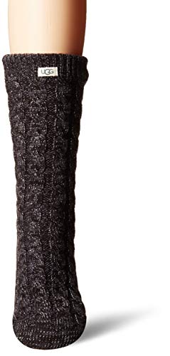 UGG Women's Laila Bow Fleece Lined Sock, Charcoal/Silver, O/S