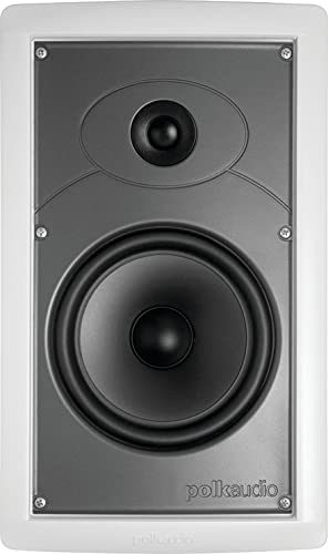 Polk Audio IW65 In-Wall Speaker, Moisture Resistant Design for Damp and Humid Indoor/Outdoor Placement - Bath, Kitchen, Covered Porches (White, Paintable-Grille)