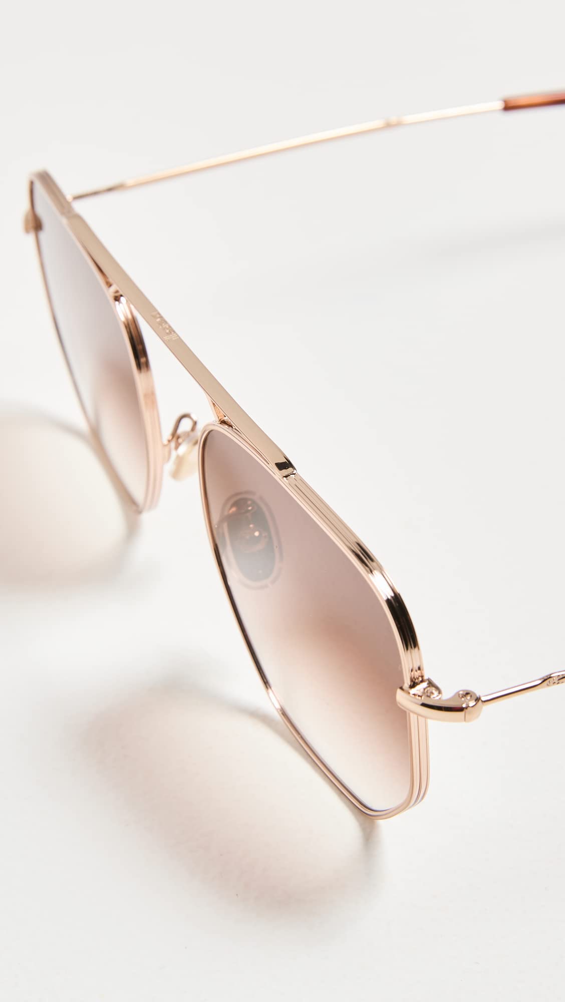 Illesteva Women's Patmos Rose Gold Sunglasses, Rose Gold w/Brown Flat Grad, One Size