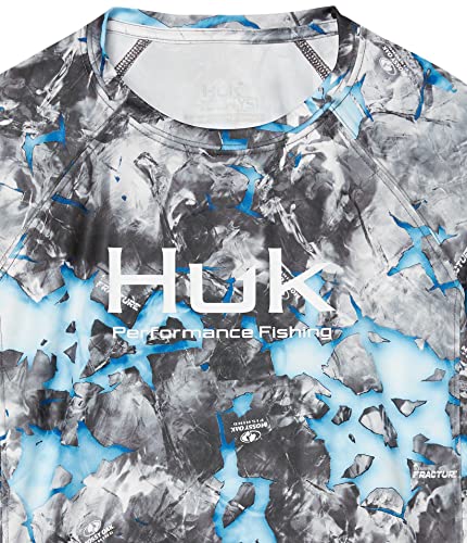 HUK unisex child Pursuit Camo | Kid's Long Sleeve Performance Shirt, Mossy Oak Lightning, X-Small US