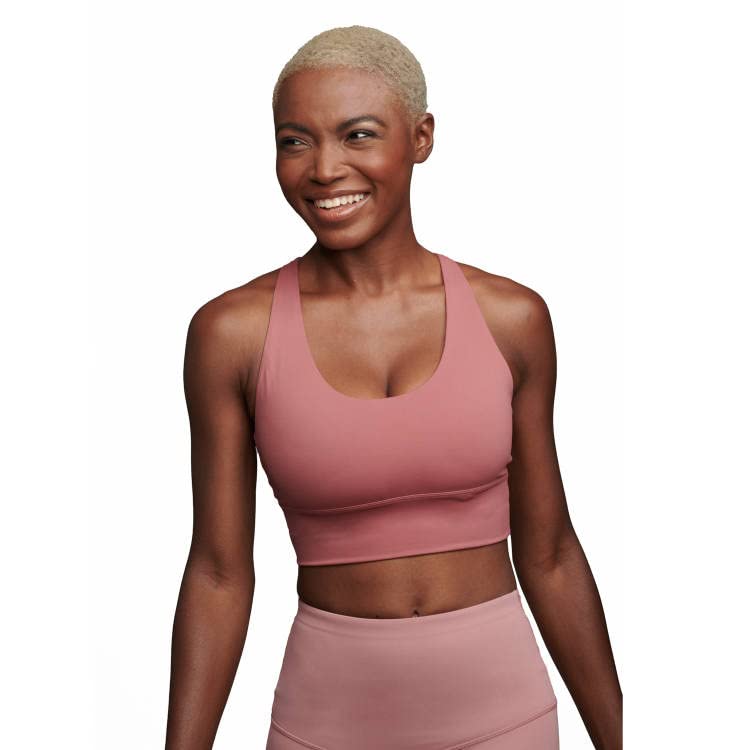 LighterGlide Sports Bra for Women, Criss-Cross Back Padded Strappy Sports Bras Medium Support Supportive Workout Yoga Bra Red