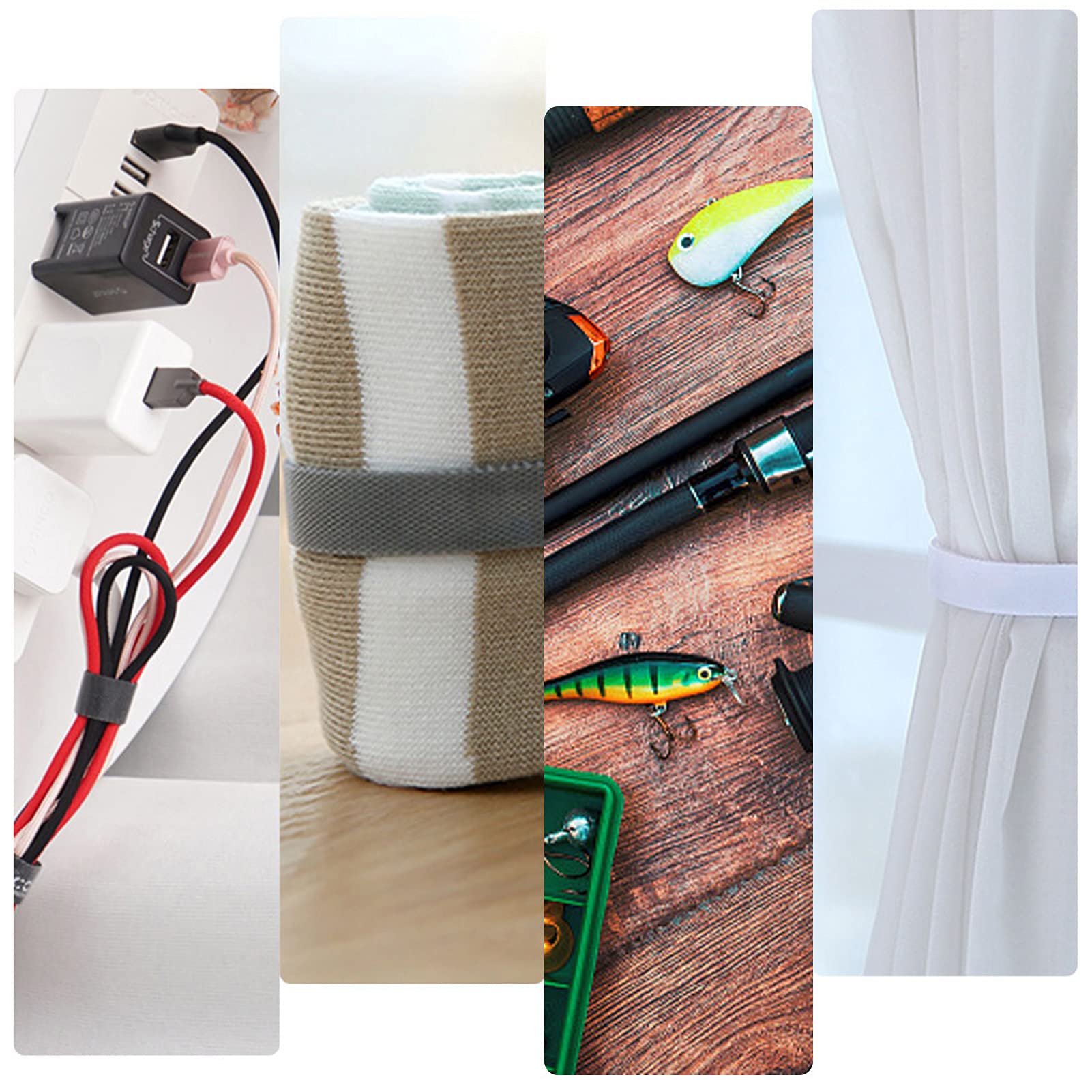 GORGECRAFT 10PCS 9.8 Inch Fishing Rod Wrap Belts Ties Strap Pole Straps Spinning Stretchy Rod Holders Magic Tap Elastic Tackle Tie Accessories for Casting Rod Fishing Rod and Fly Rod