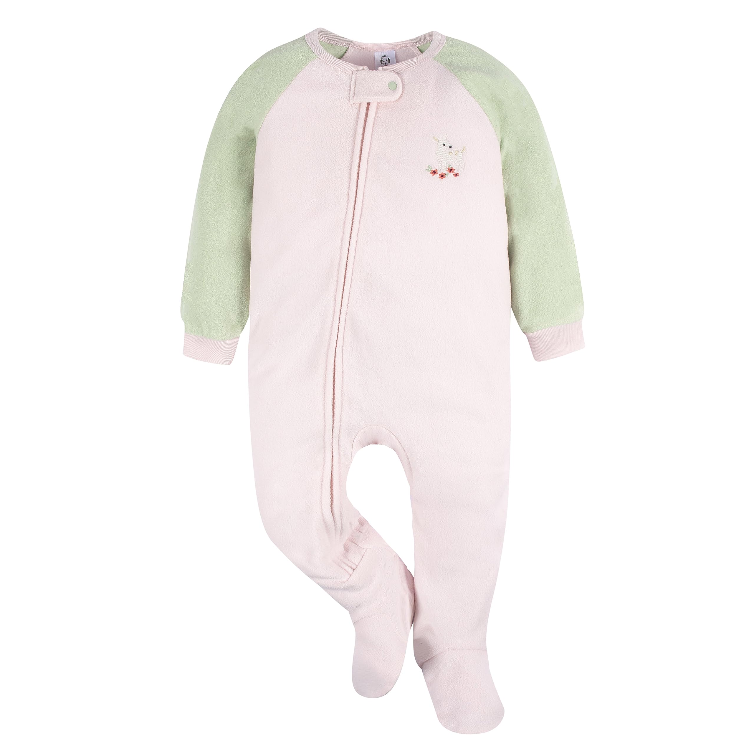 Gerber Baby Girls Flame Resistant Fleece Footed Pajamas 2-pack, Pink Deer, 3T