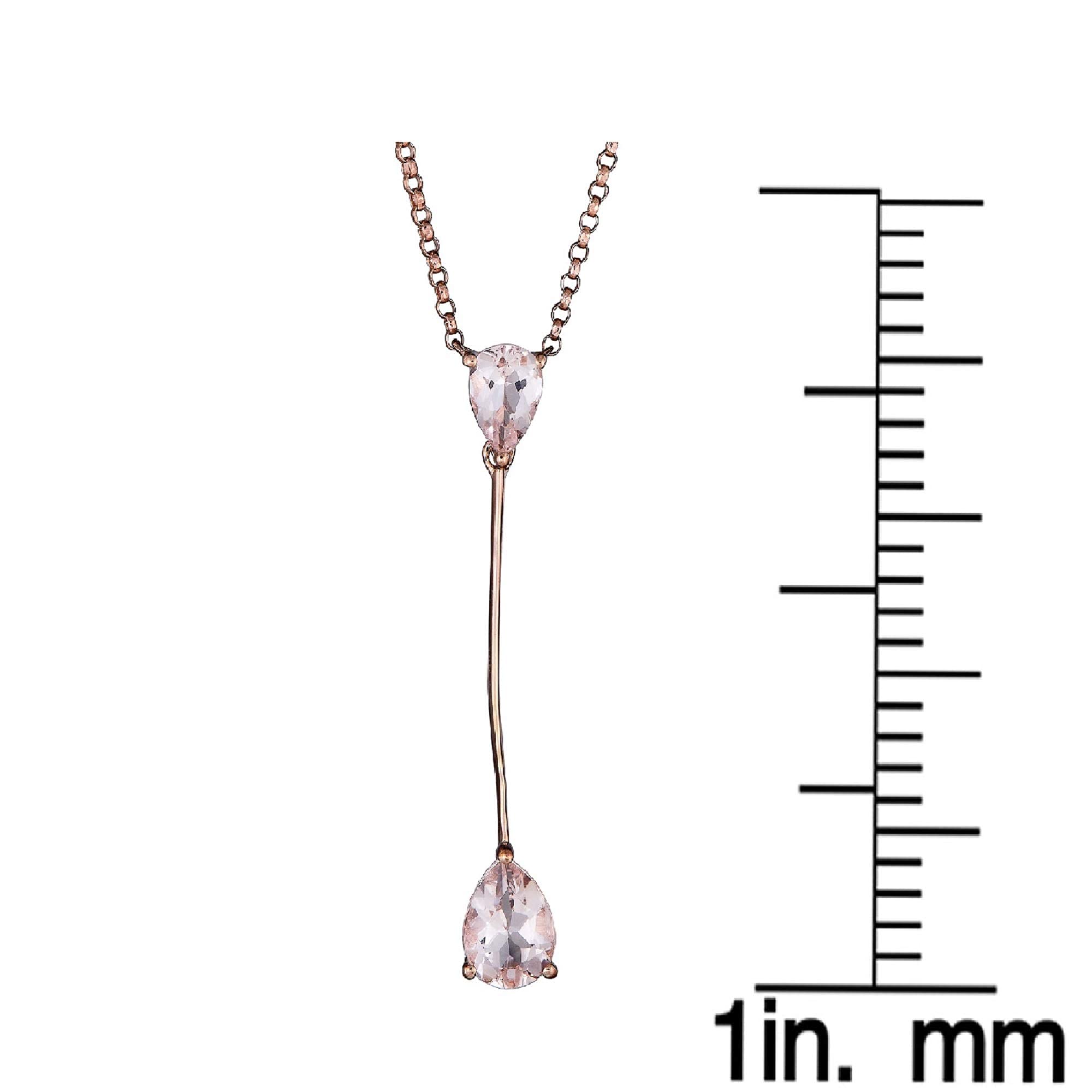 Gin & Grace 10K Rose Gold Genuine Morganite Necklace for Women