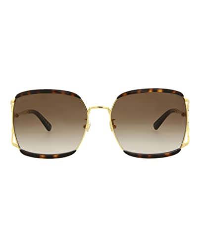 Gucci Women's Fork Square Sunglasses, Havana/Brown, One Size