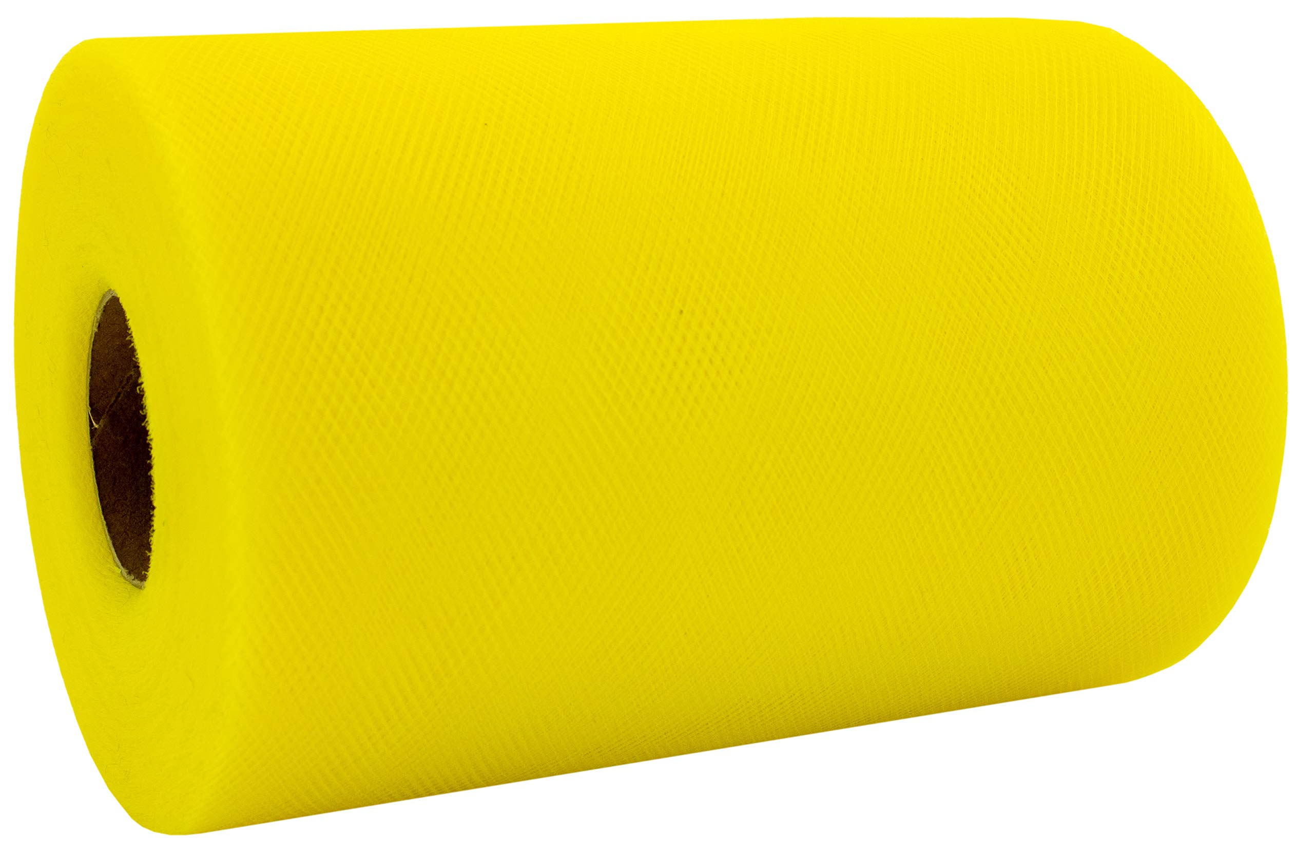 Tulle Fabric Roll | 6β by 100 Yards | Polyester Spool for Crafts Decorations Tutu Weddings Costumes Skirts Parties Gift Bow and More β by Craft Forge (Yellow)