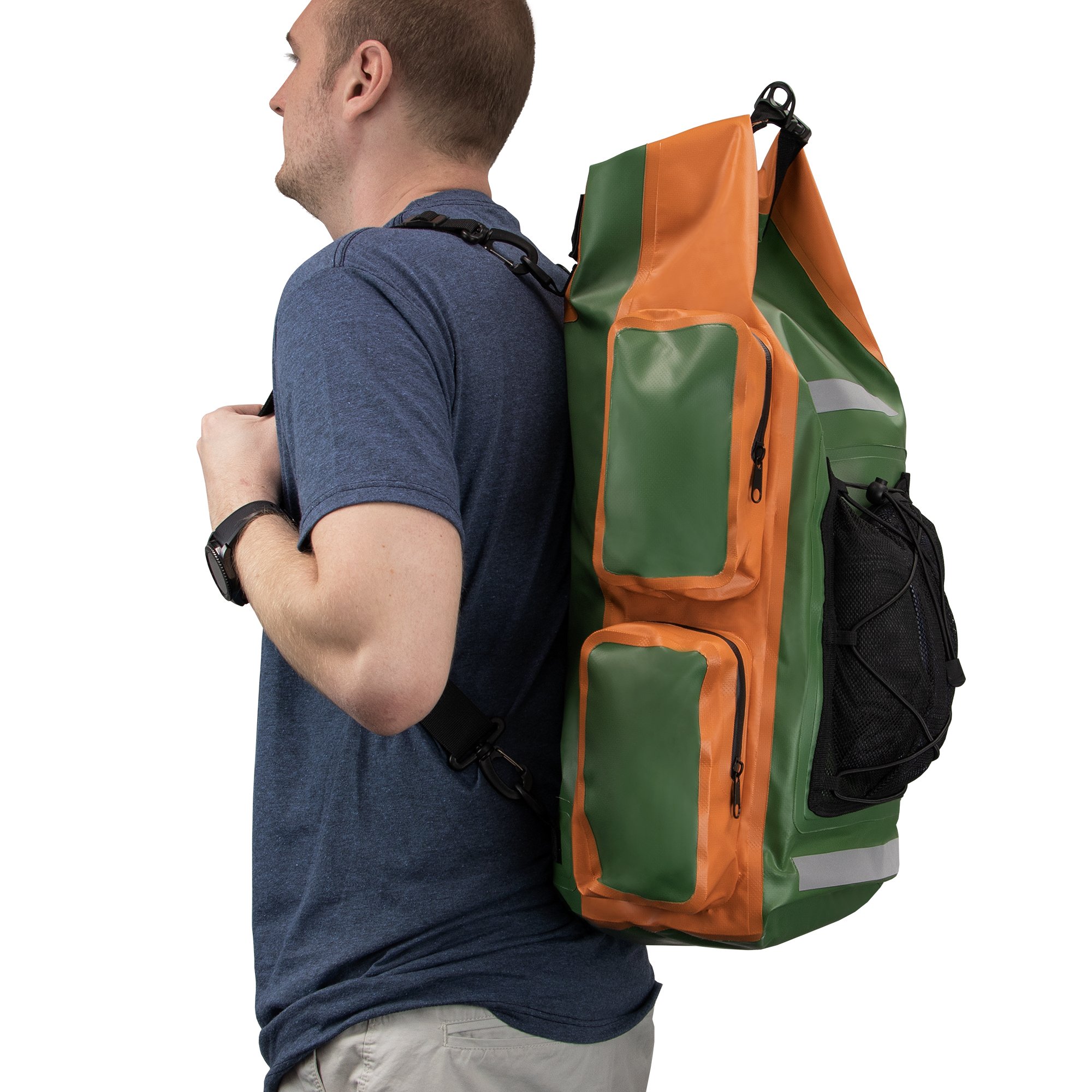 Grizzly Peak Dri-Tech Waterproof Dry Backpack, IP 66 Lightweight Roll-Top Dry Bag with Shoulder Straps & 5 Outer Pockets - Protect Valuables & Belongings for Camping & Outdoors