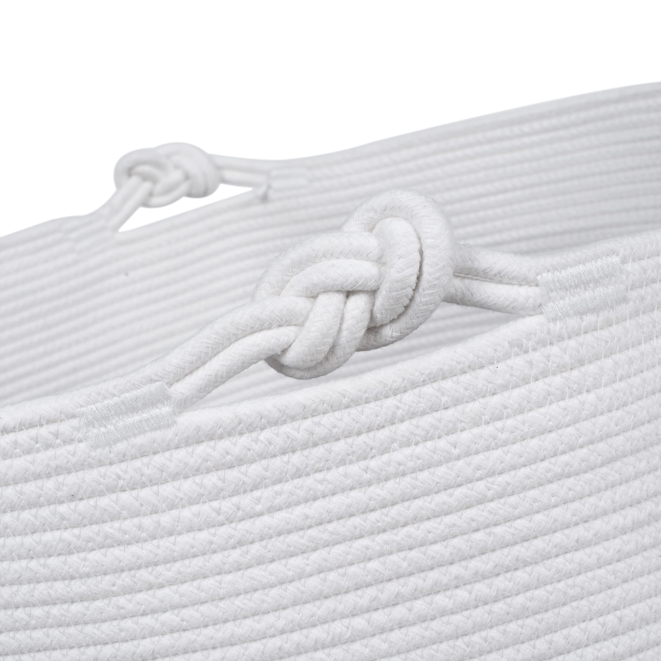 VERSAINSECT ton Rope Basket - Decorative White Storage Bins for Room Organization