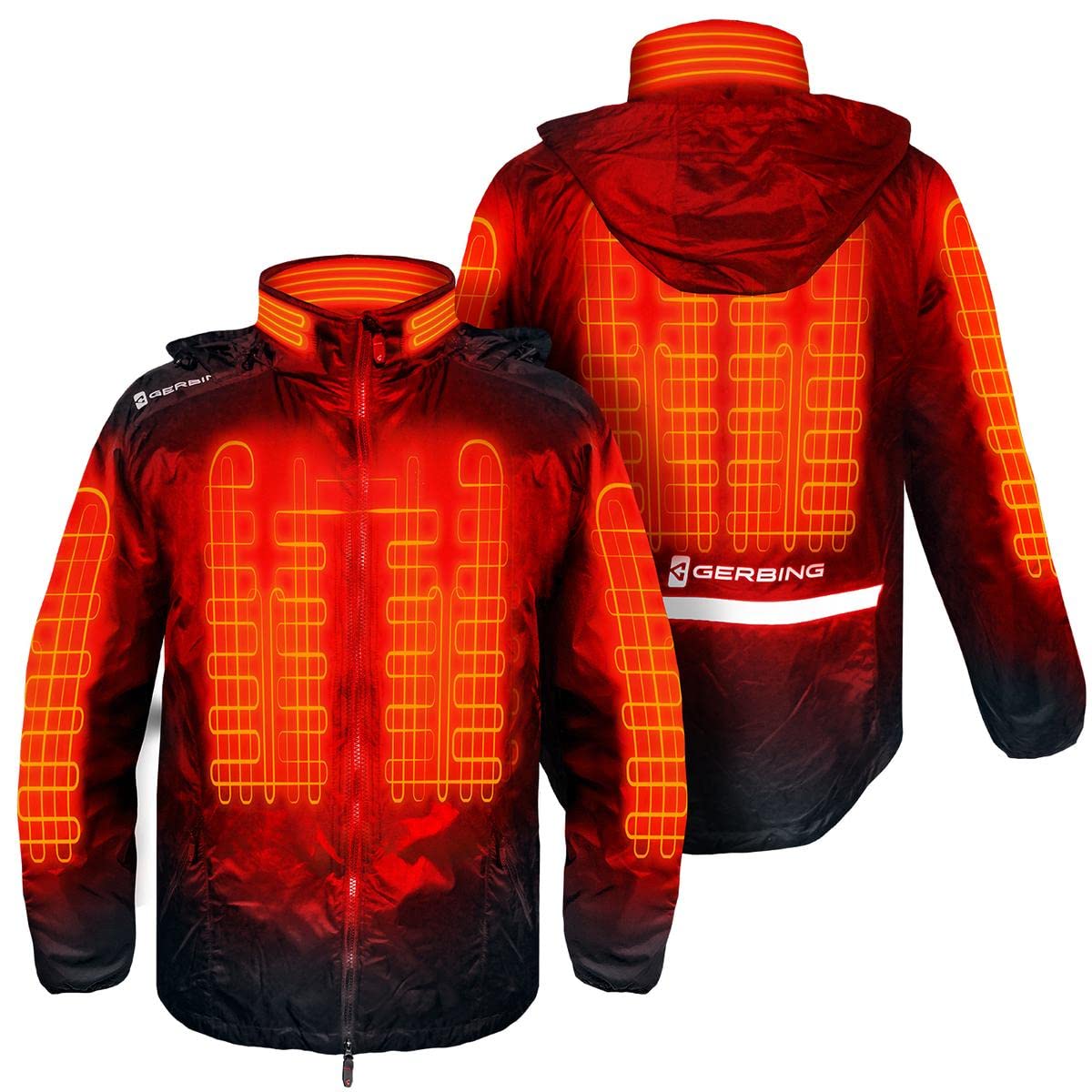 Gerbing 12V Heated Jacket Liner 2.0 – Heated Clothing with 7 Heat Zones, Removable Hood, Motorcycle Gear for Winter Riding Black XL