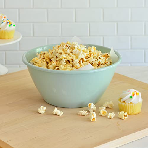Youngever 11 inch 120 Ounce Plastic Mixing and Serving Bowls, Large Popcorn Bowls, Salad Bowls, Chip and Dip Serving Bowls, Set of 9 (Urban)