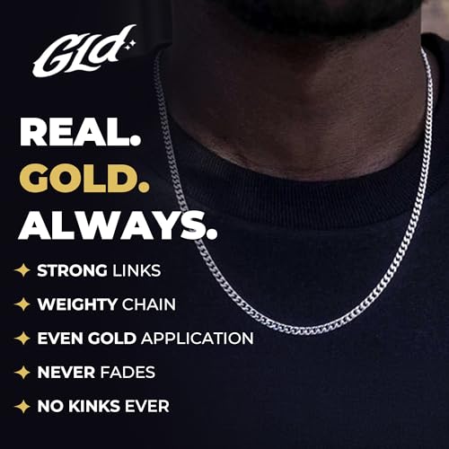 GLD Miami Cuban Link Chain for Men and Women - 14K 5MM White Gold - 20”