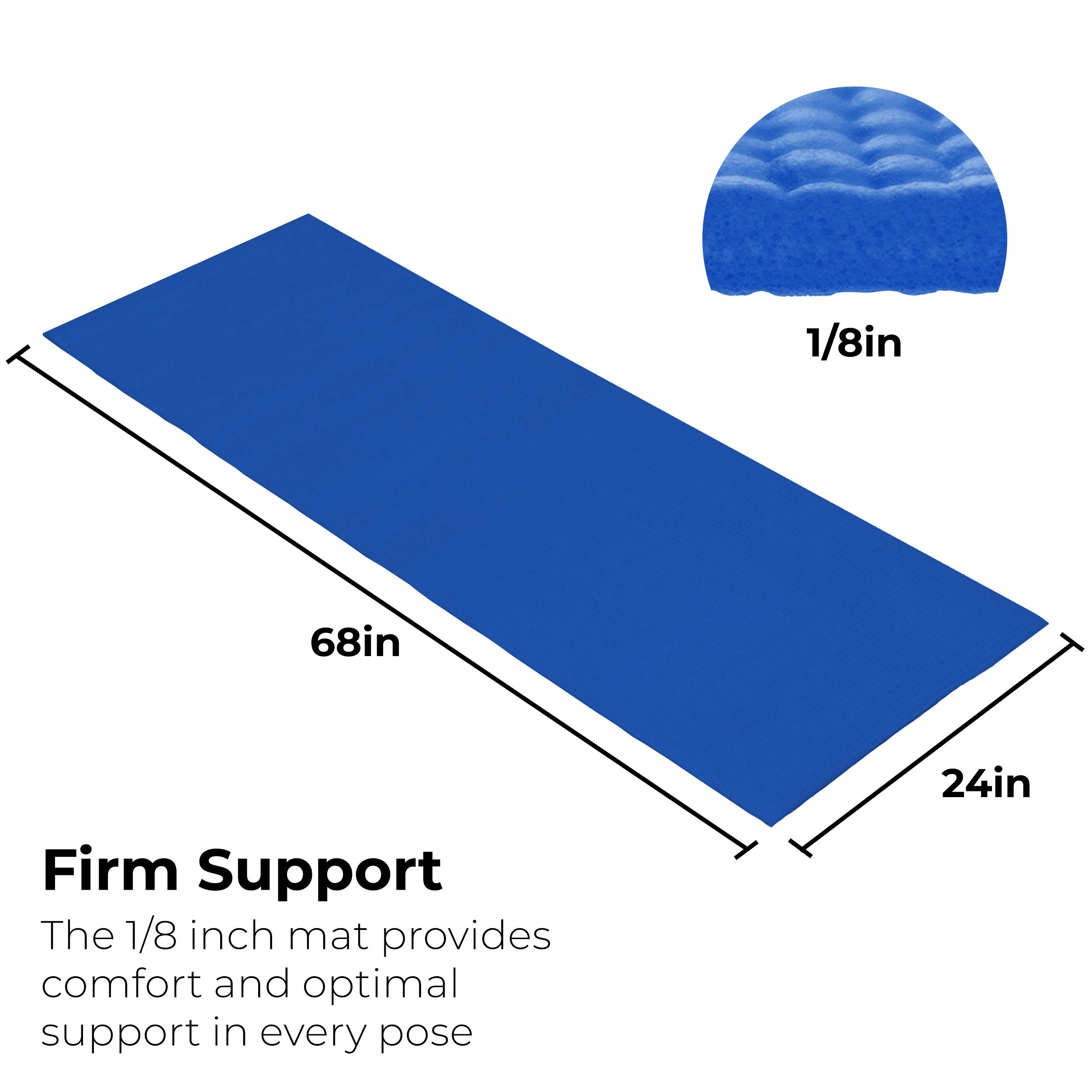 Hello Fit 12-Pack Yoga Mat With Deluxe Carrying Harness, 68" x 24" Non Slip Exercise Mat, 4mm Thick Gym Mat, Bulk Non Toxic Yoga Mats for Schools and Studios, Dark Blue