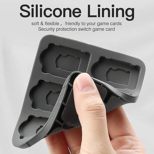 HEYSTOP Game Card Case Compatible with Nintendo Switch Games,12 Slots Storage Protective Box, Slim and Portable Protective Shell Switch Storage Bag with 4 Joy-Con Thumb Gaps, Black