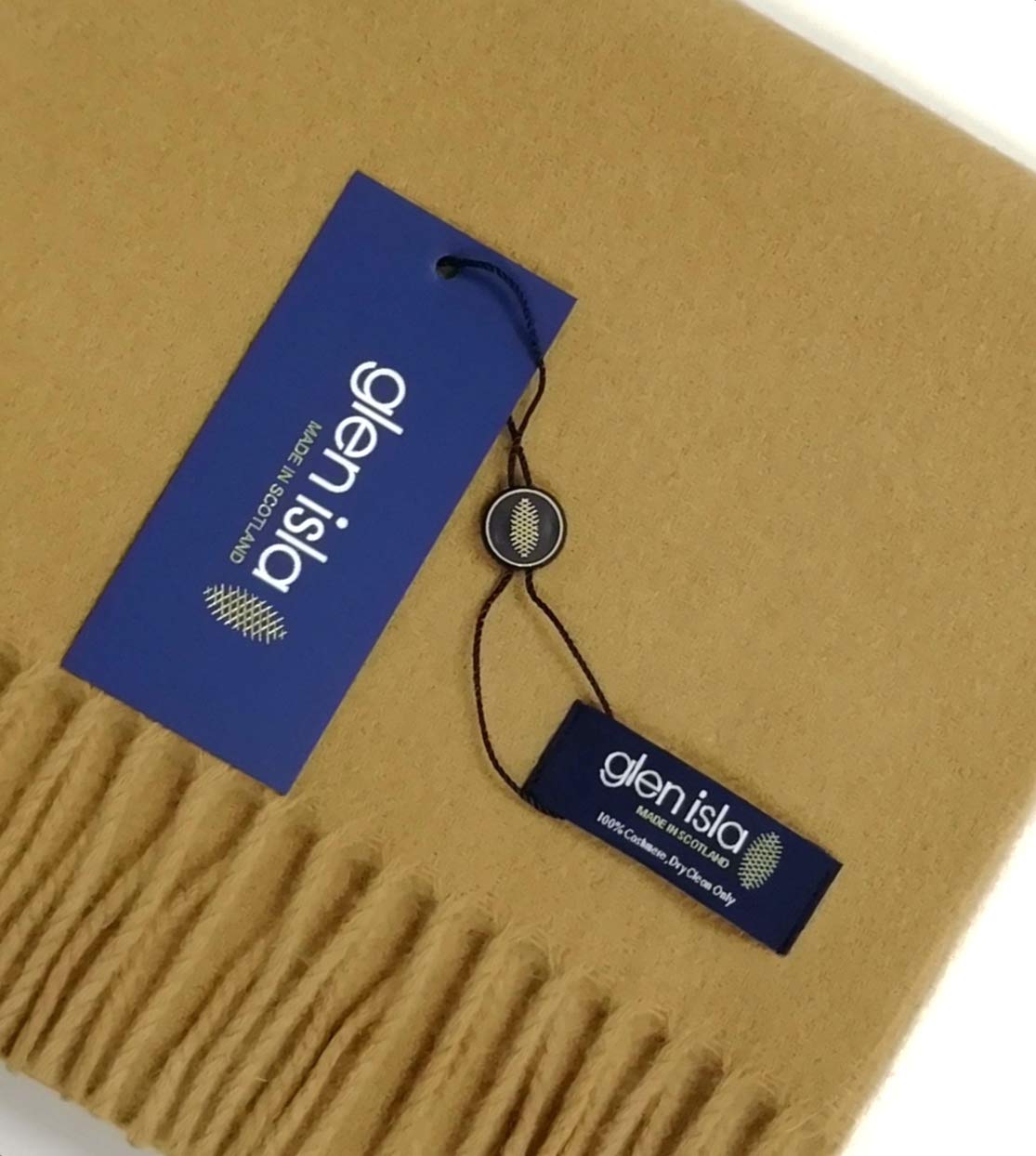 Glen Isla 100% Cashmere Scarf Plain Black - Made In Scotland