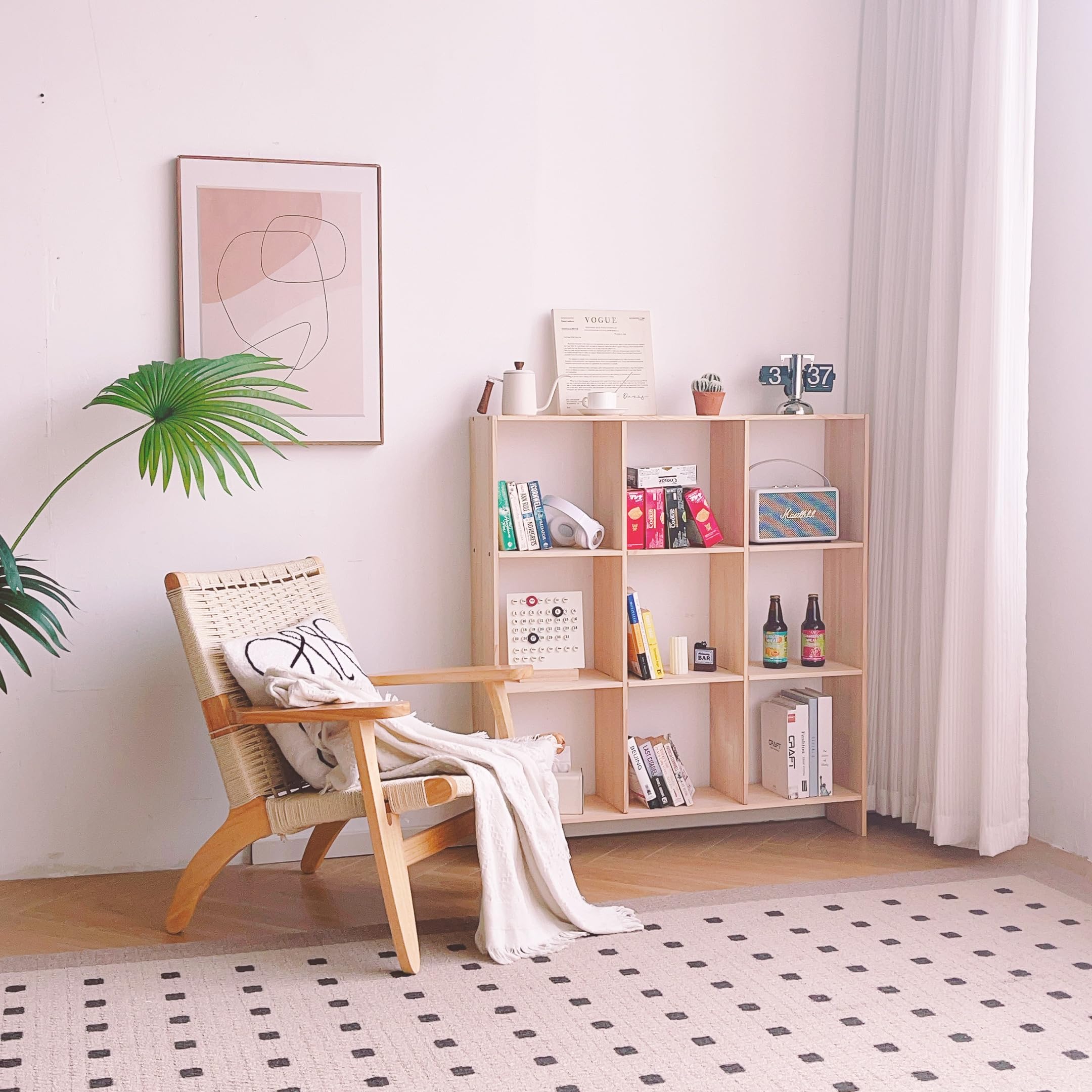 Heehee Cube Bookshelf Bookshelves Storage Organizer Shelf Bookcase Cube Storage Organizer for Bedroom,Living Room,Office (9-Cube)