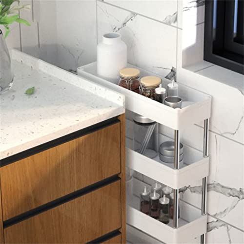 SLNFXC Thicker Material Multi-Layer Storage Cart Rolling Bathroom Organizer Household Rack Mobile Shelf