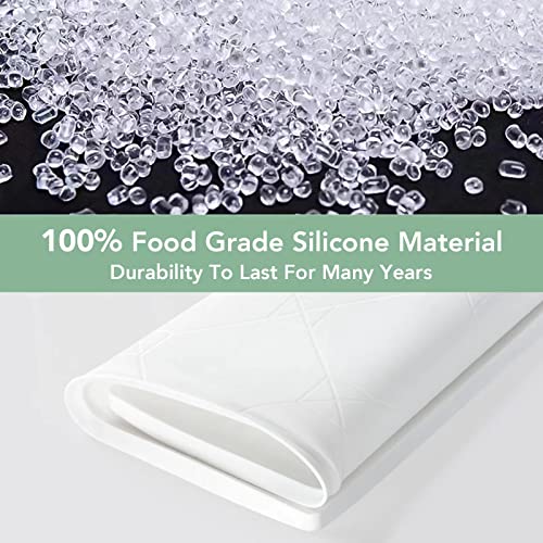 Under the Sink Mat Waterproof, Under Kitchen Sink Liner Mat 22βx34β, Silicone Under Sink Mats and Protectors for Kitchen Bathroom, Flexible & Thick Under Sink Drip Tray with Lip to Catch Water, White