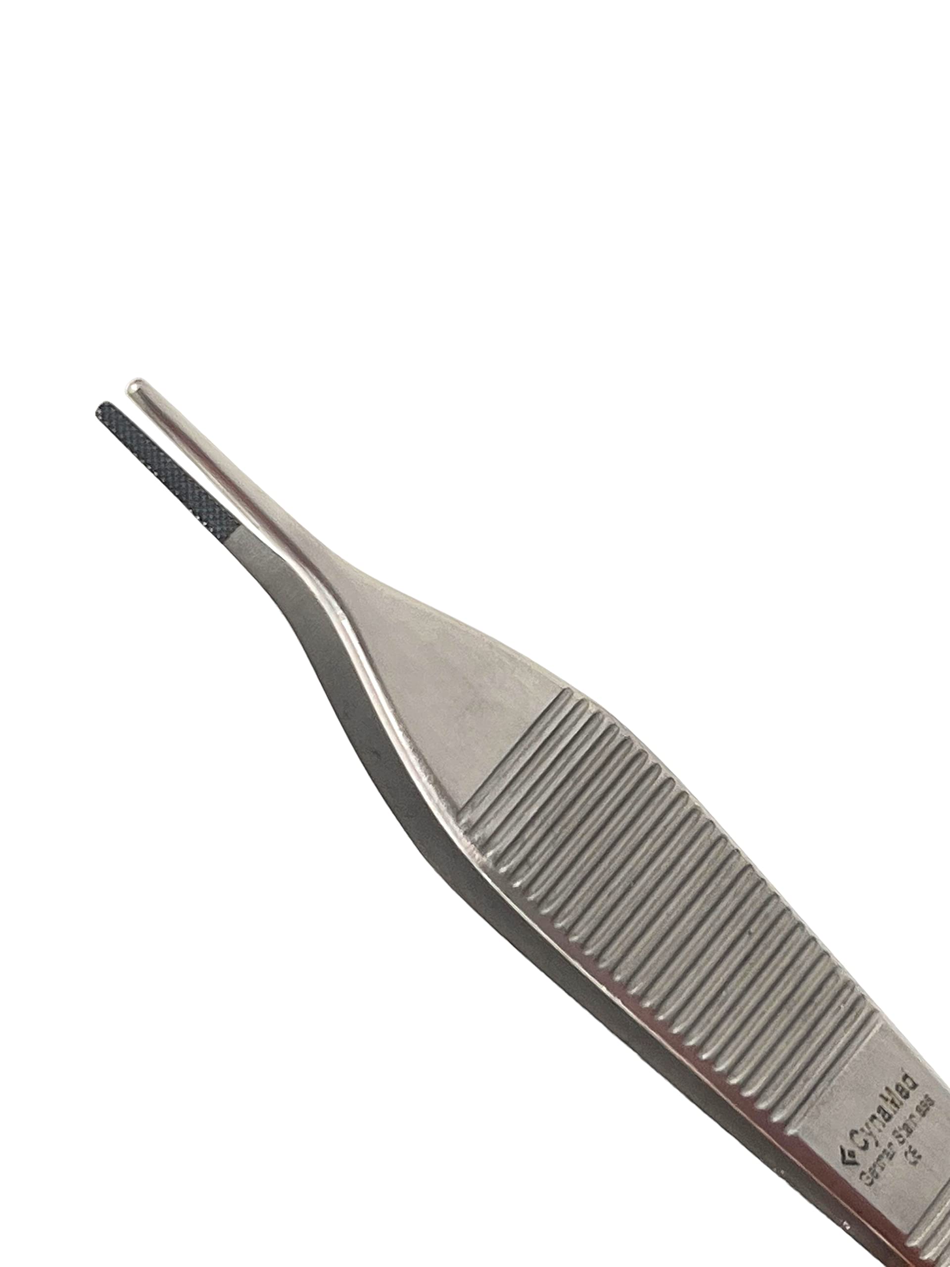 German Grade Adson Dressing Forceps Micro 4.75" with Tungsten Carbide Inserts and Gold Handle Premium Dental Instruments Cynamed