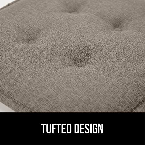 Gorilla Grip Tufted Memory Foam Chair Cushions, Set of 2 Comfortable Pads for Dining Room, Slip Resistant Backing, Washable Kitchen Table, Office Chairs, Computer Desk Seat Pad Cushion, 16x17 Beige