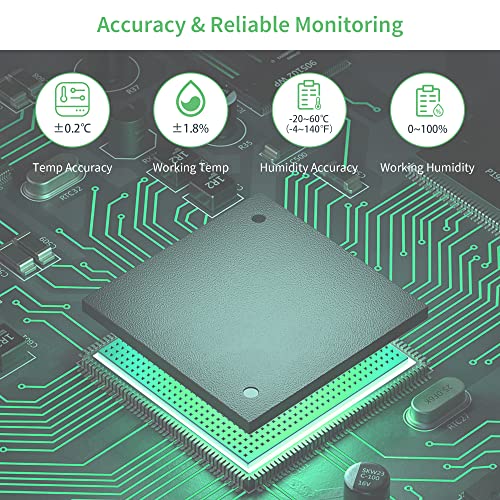 WiFi Temperature Sensor 3 Pack, Diivoo Remote Thermometer Compatible with Alexa, Wireless Humidity Monitor with App Notification Alert, Smart Hygrometer Meter for Home, Pet, Indoor