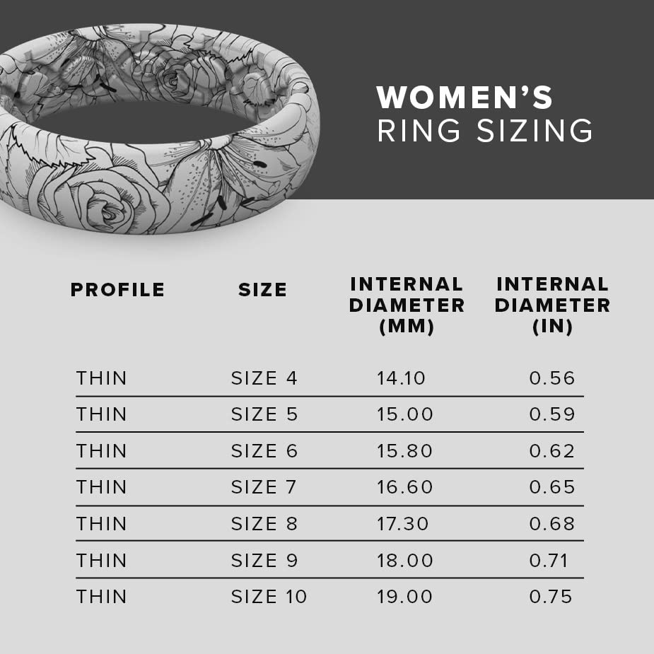 Groove Life Kryptek Thin Pontus Silicone Ring - Breathable Rubber Wedding Rings for Women, Lifetime Coverage, Unique Design, Comfort Fit Ring - Size 7
