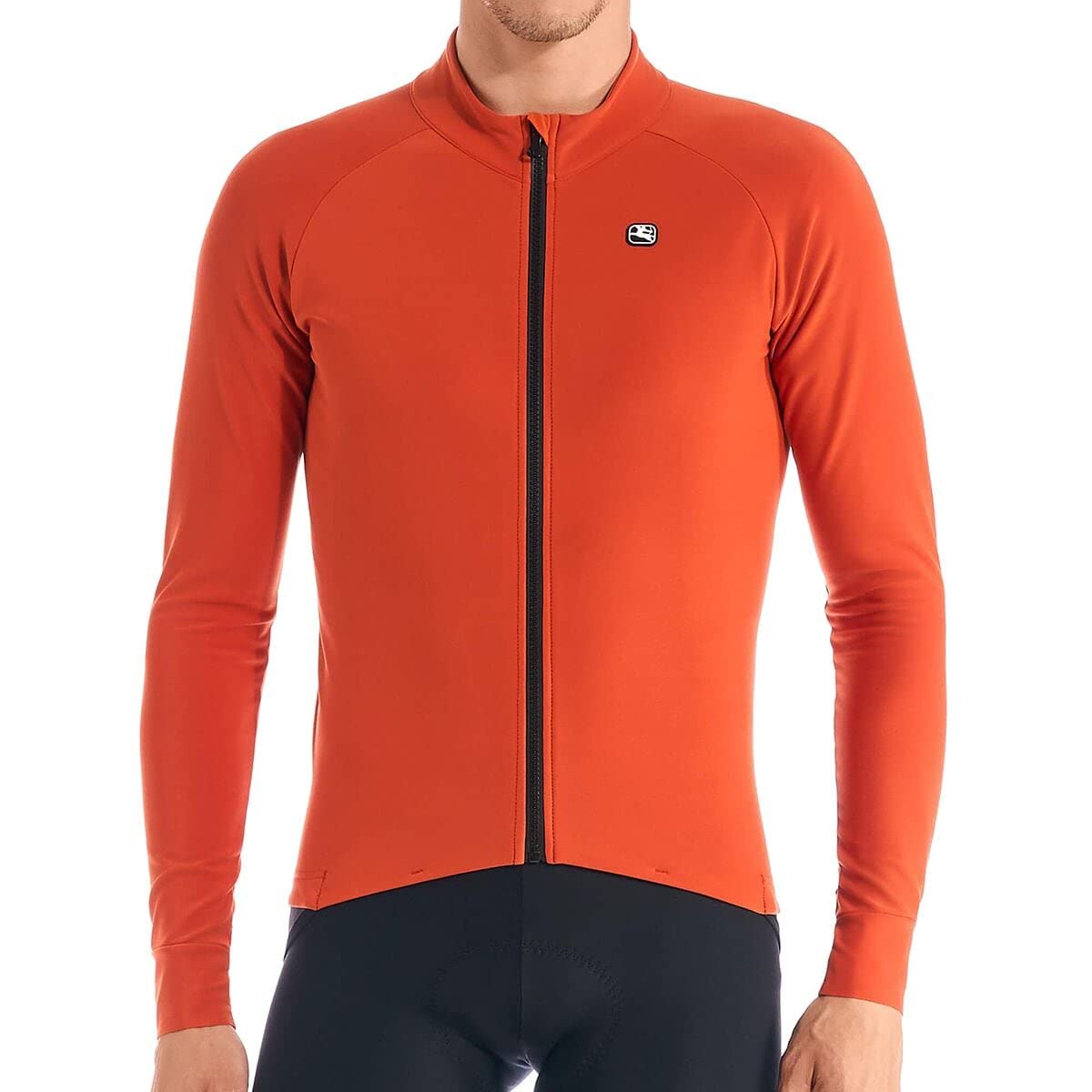 Giordana Men's G-Shield Thermal Long Sleeve Cycling Jersey, Orange, XL