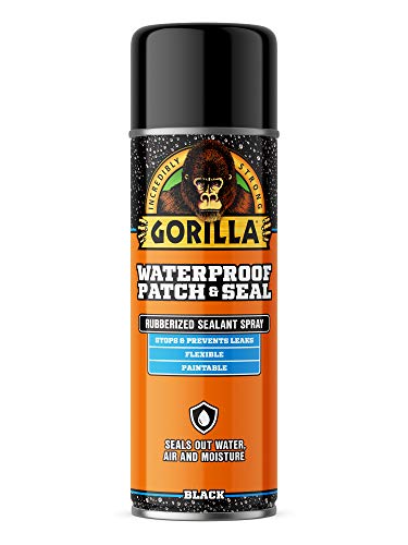 Gorilla Waterproof Patch & Seal Rubberized Sealant Spray; Black; 16oz (Pack of 2)