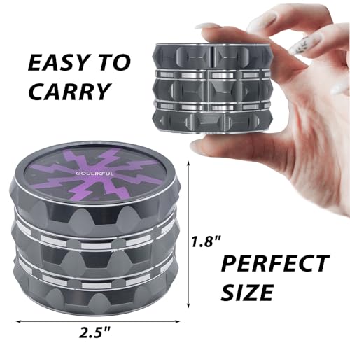 Grinder, 2.5 Inch Spice Grinder, Aluminium Alloy Manual Grinder