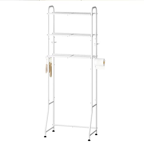Simple Trending-3 Tier Shelf Bathroom Space Saver, Over The Toilet Rack,Bathroom Stand Storage Organizer, White