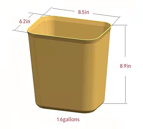 RITQUB 1.6 Gallons Efficient Trash Can Wastebasket 6L, Fits Under Desk, Kitchen, Home, Office (1.6-Gallon, White+Black)