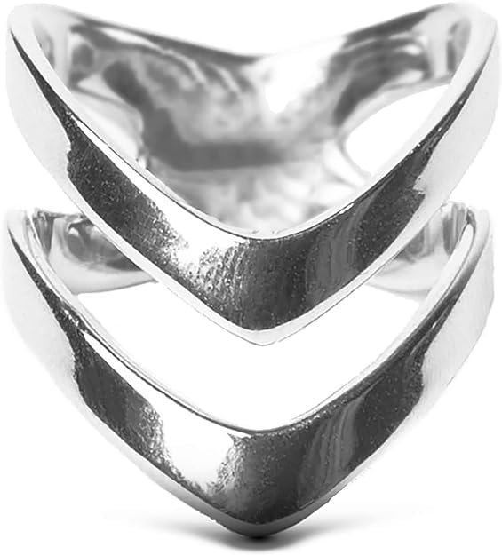 Hunt Chevron Ring by Rogue+Wolf Silver Engagement Promise Rings for Women, Gothic Y2K Jewelry Emo Goth Accessories, Non-Precious Metal, No Gemstone