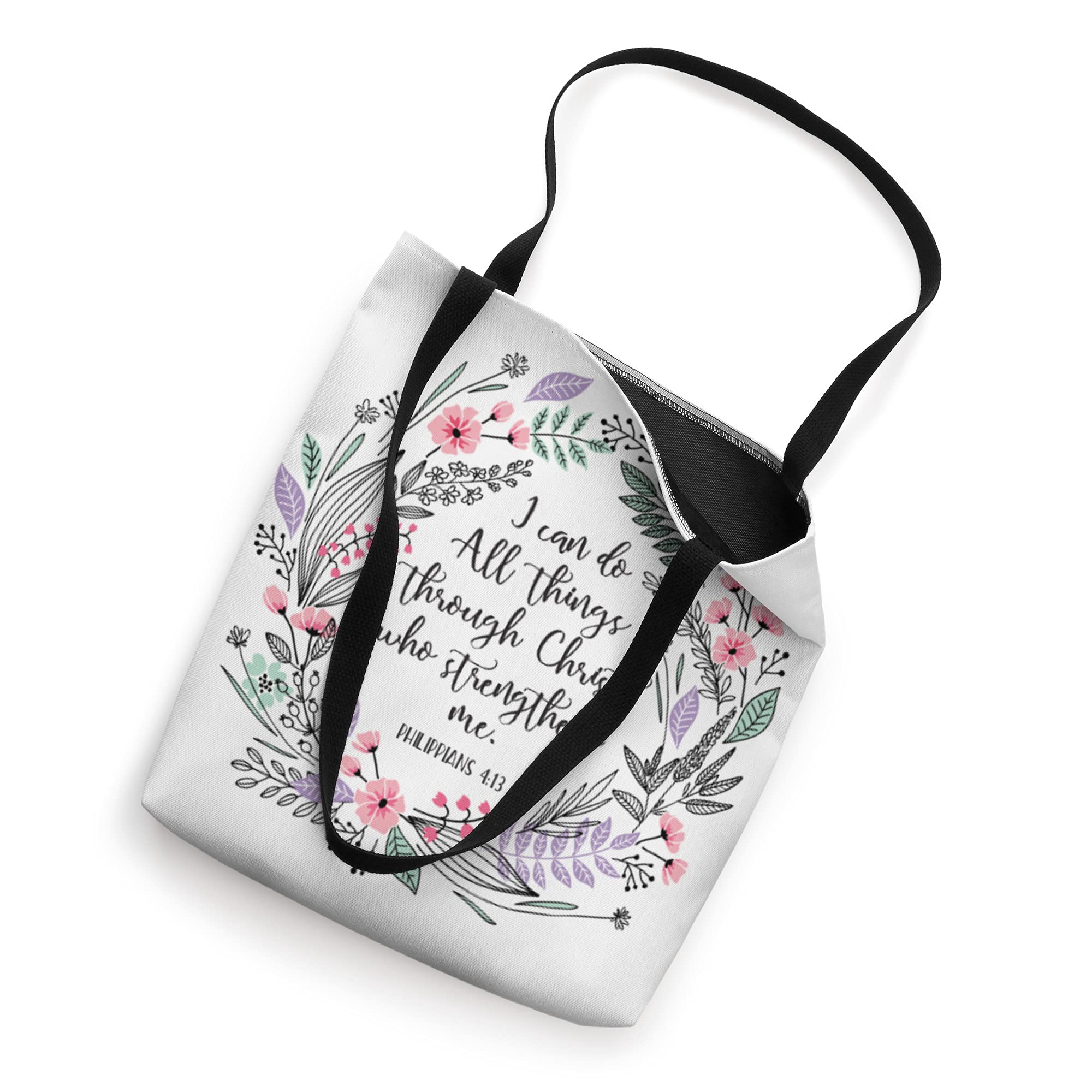 I Can Do All Things Through Christ Motivational Scripture Tote Bag