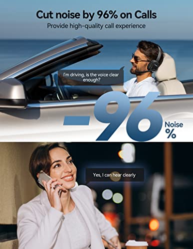 TECKNET Bluetooth Headset Wireless Headphones with Microphone AI Noise Cancelling & Mute Trucker Bluetooth Headset V5.2 Over-Ear Headphones for Truck Driver Cell Phone PC Computer Home Office Skype