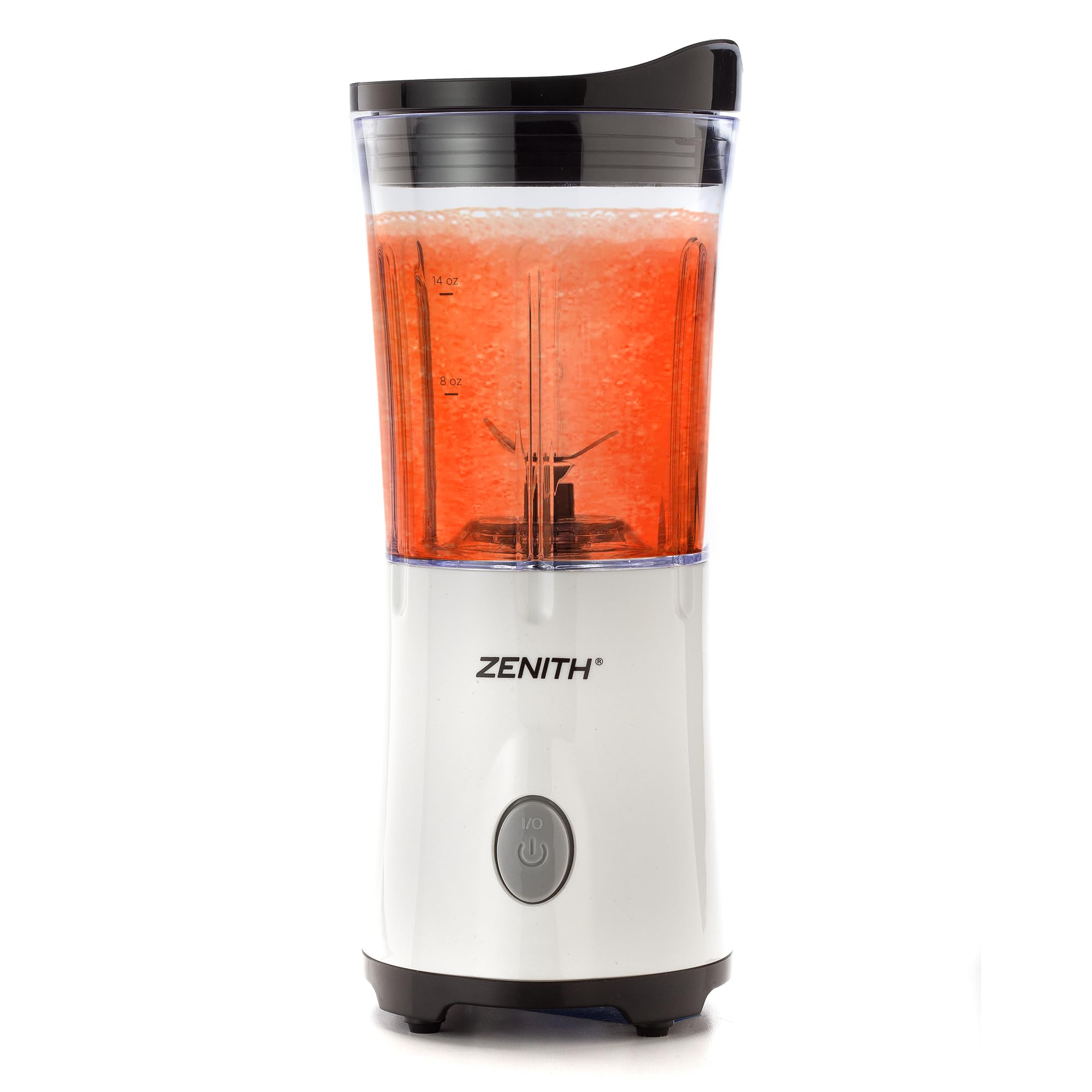 Zenith Portable Blender for Shakes and Smoothies with 14 Oz BPA Free Travel Cup and Lid, Durable Stainless Steel Blades for Powerful Blending Performance, White (77413)